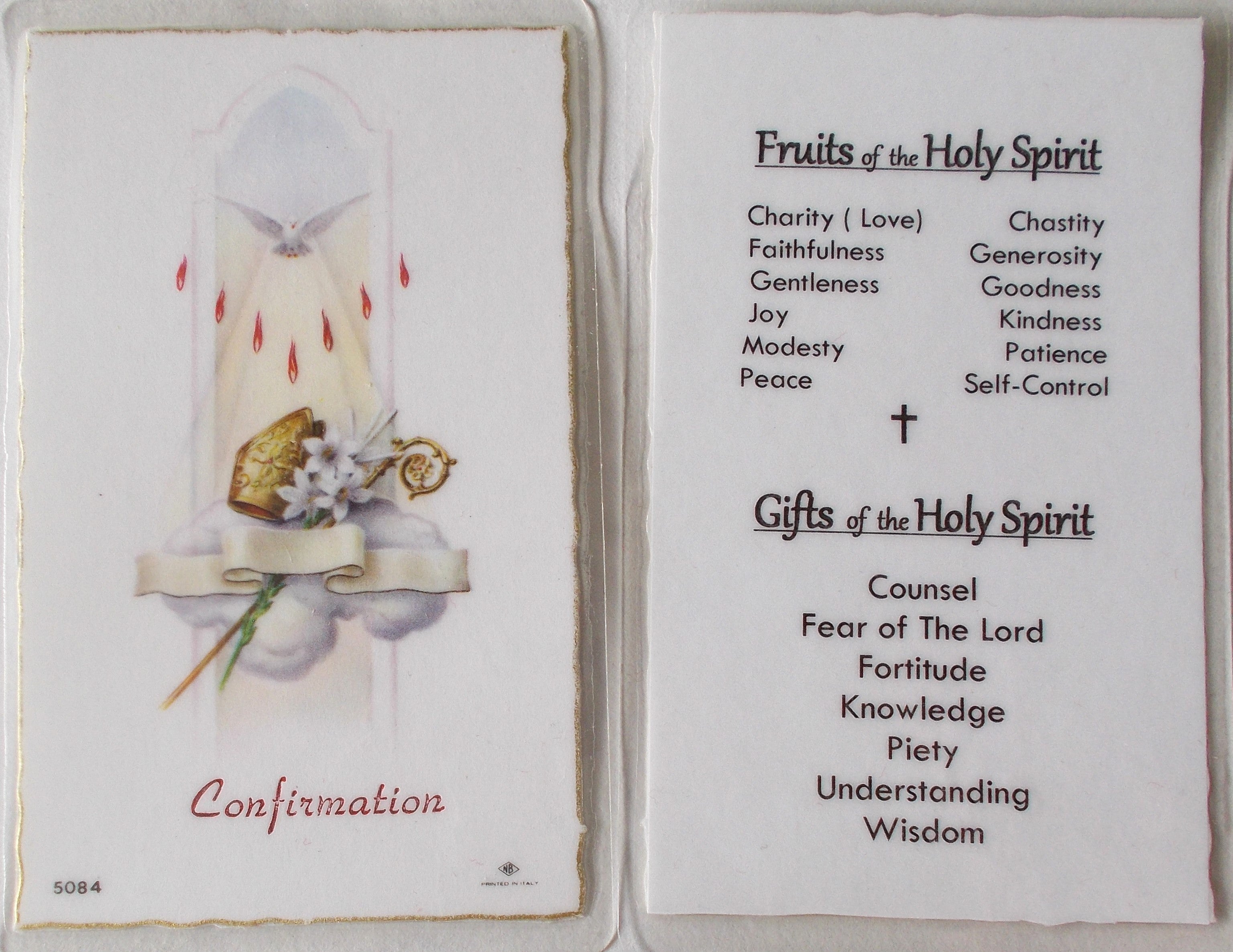 Confirmation Prayercard - Fruits & Gifts of the Holy Spirit - Fancy Ed ...