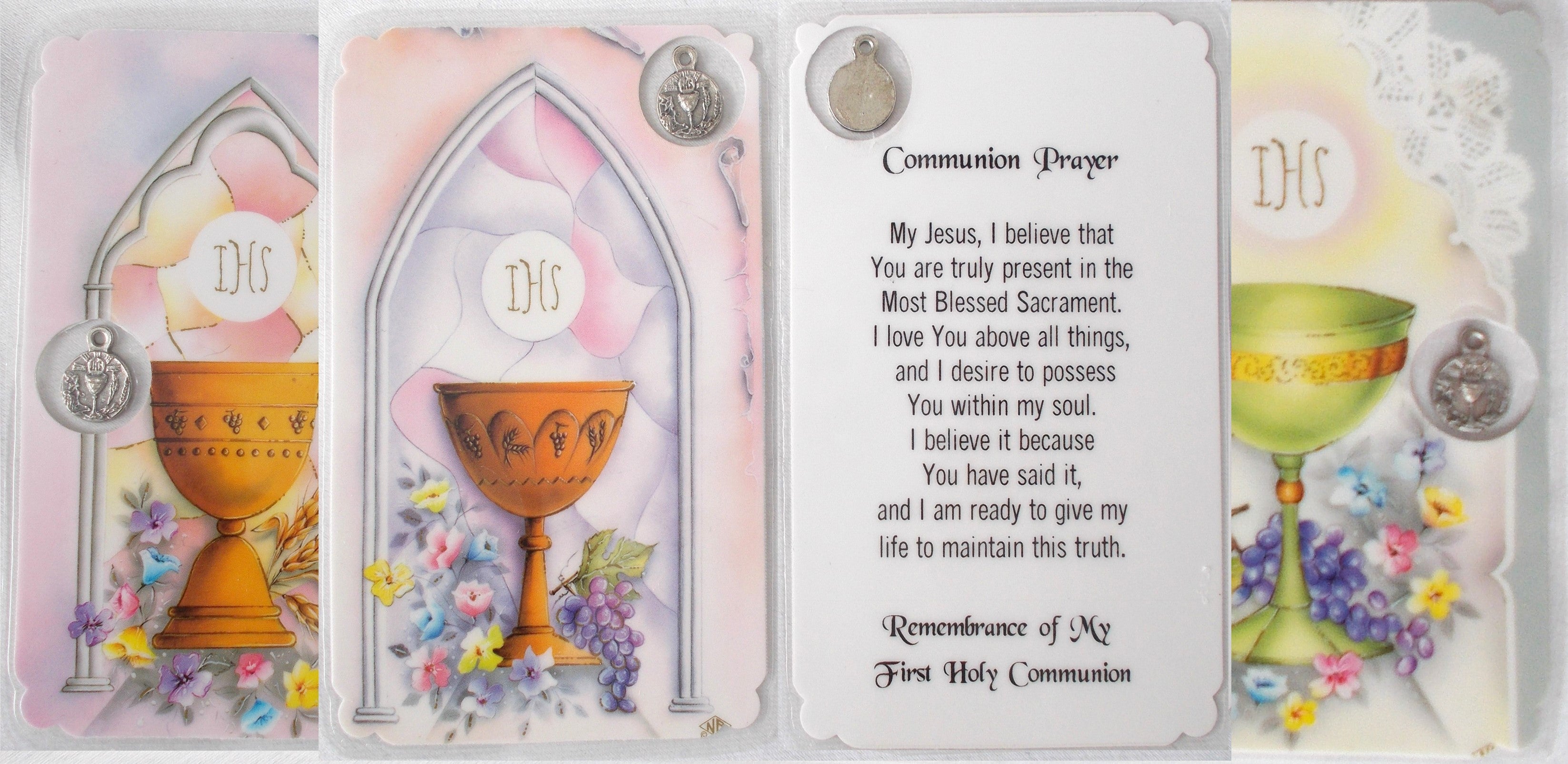 Laminated with Medal - First Communion Remembrance – Lumen Christi ...