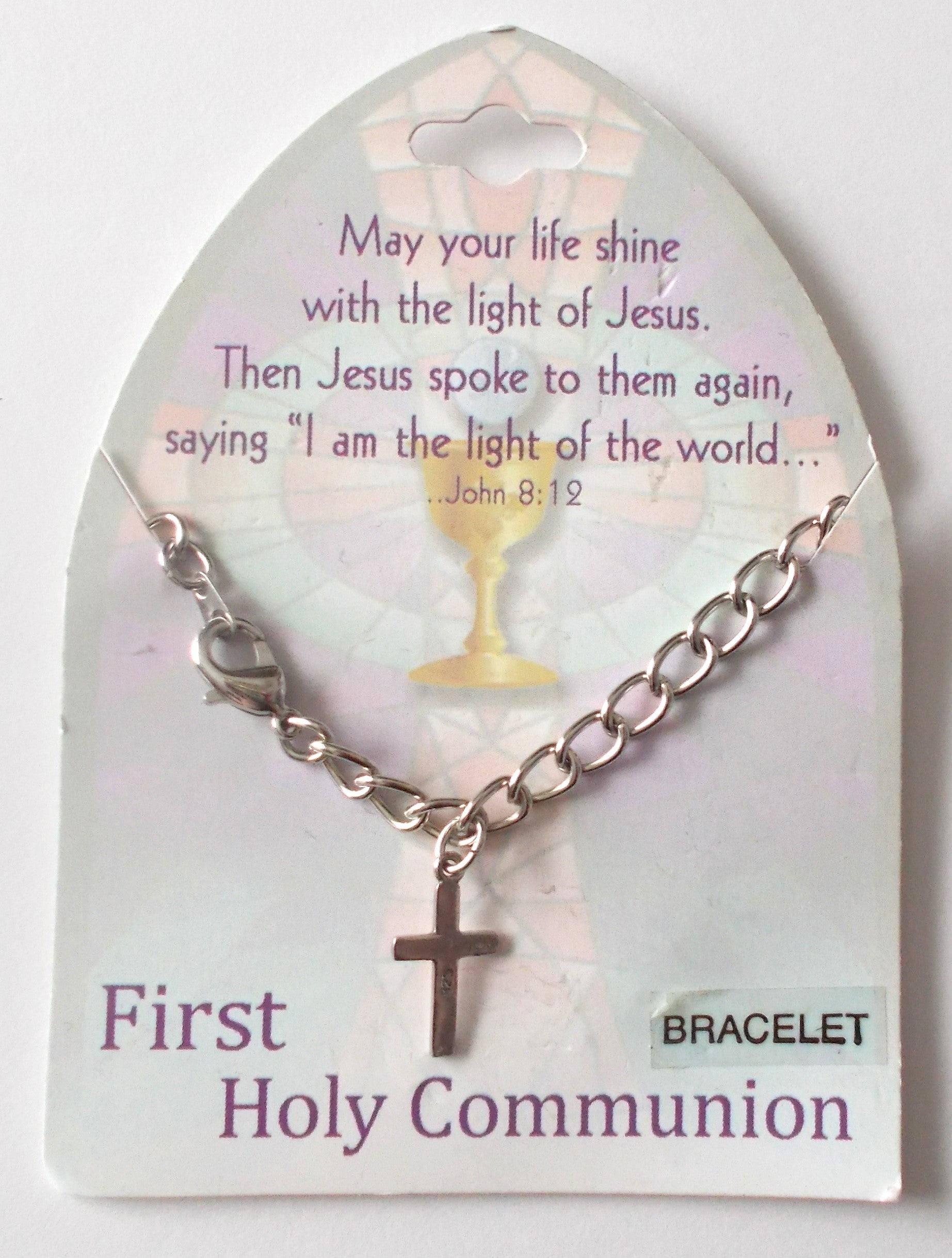 First Holy Communion Bracelet - Silver Cross – Lumen Christi Books & Gifts