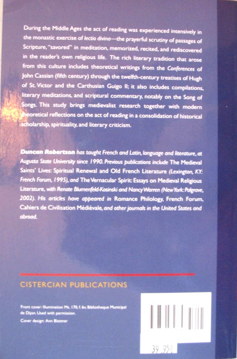 Lectio Divina- The Medieval Experience of Reading – Lumen Christi Books ...